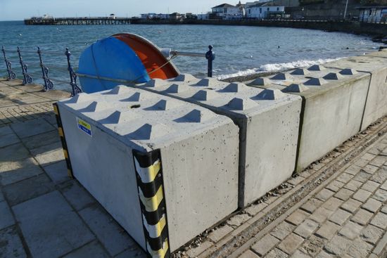 Temporary Wave Barriers Installed Along Seafront Editorial Stock Photo ...