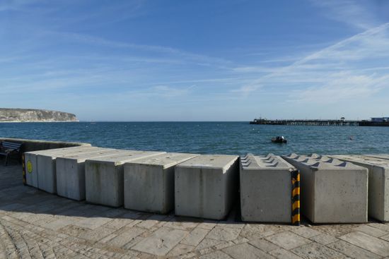 Temporary Wave Barriers Installed Along Seafront Editorial Stock Photo ...