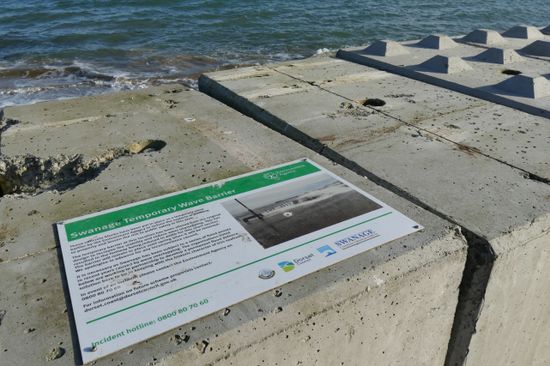 Temporary Wave Barriers Installed Along Seafront Editorial Stock Photo ...