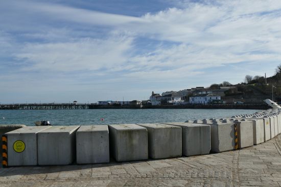 Temporary Wave Barriers Installed Along Seafront Editorial Stock Photo ...