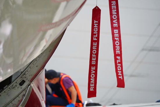 Warning Tapes Inscription Remove Before Flight Editorial Stock Photo ...