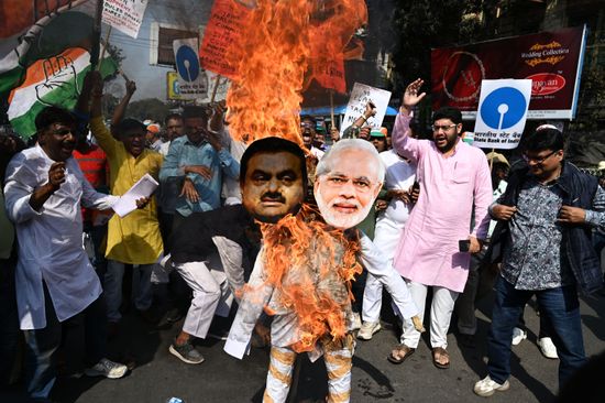 Members Congress Party Demand Investigation Into Editorial Stock Photo ...