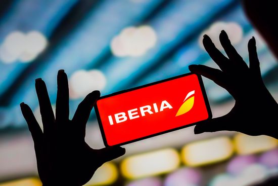 This Photo Illustration Iberia Logo Displayed Editorial Stock Photo ...