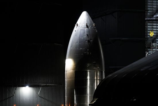 New Starship Prototypes Nose Cone Illuminated Editorial Stock Photo ...