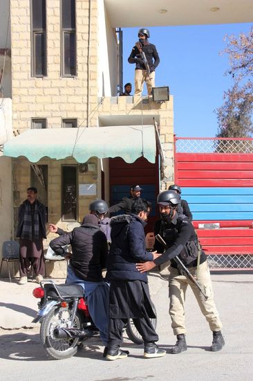 Pakistani Security Officials Frisk Motorists Checkpoint Editorial Stock ...