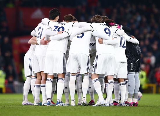 Leeds United Players Huddle Together Ahead Editorial Stock Photo ...