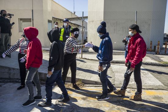 Mimes Interact Minors Deported Mexico Upon Editorial Stock Photo ...