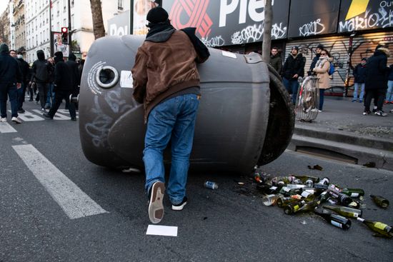 Man Knocks Over Glass Garbage Can Editorial Stock Photo - Stock Image ...