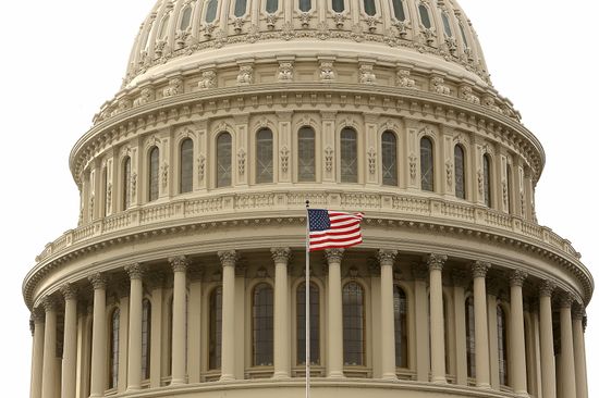 American Flag Flies Over Capitol Hill Editorial Stock Photo - Stock ...