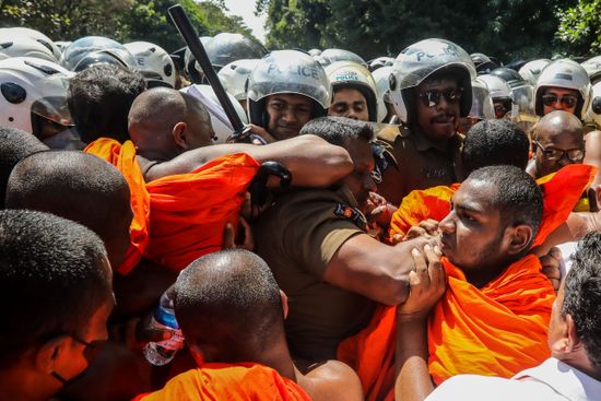 Sri Lankan Buddhist Monks Clash Riot Editorial Stock Photo - Stock ...