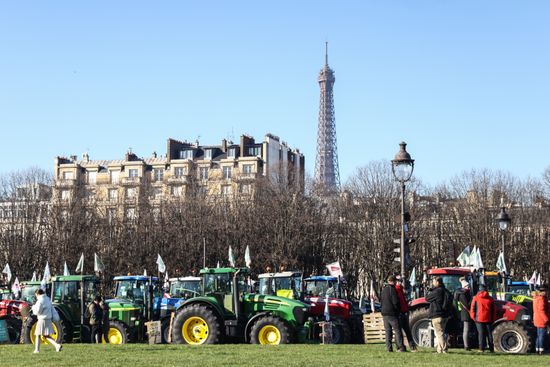 French Farmers Their Tractors Gather Near Editorial Stock Photo - Stock ...