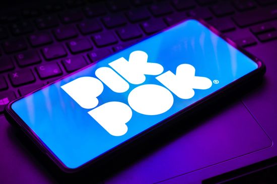 This Photo Illustration Pikpok Logo Displayed Editorial Stock Photo ...