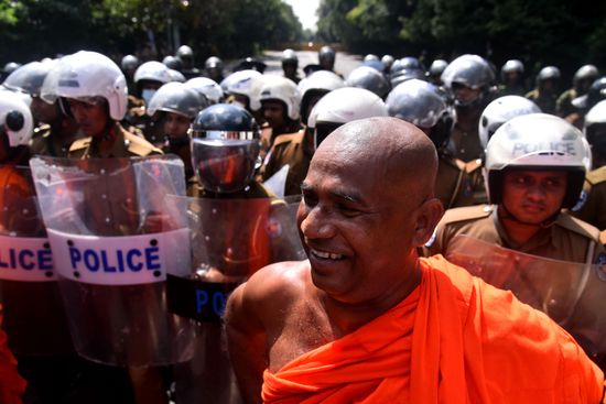 Buddhist Monk Protest During Protest Launch Editorial Stock Photo ...