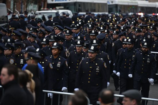 Police Officers Attend Funeral Service Nypd Editorial Stock Photo ...