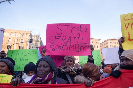 Demonstration Organized Rome By Movements Right Editorial Stock Photo ...