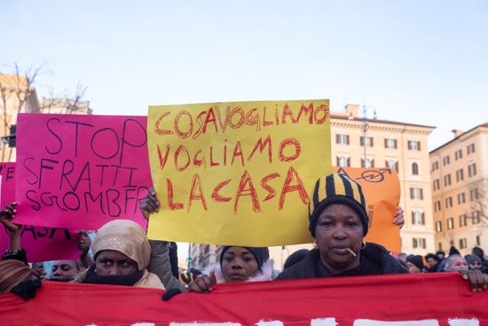 Demonstration Organized Rome By Movements Right Editorial Stock Photo ...