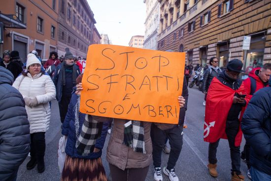 Demonstration Organized Rome By Movements Right Editorial Stock Photo ...