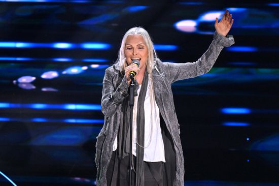 Italian Singer Anna Oxa Performs On Editorial Stock Photo - Stock Image ...