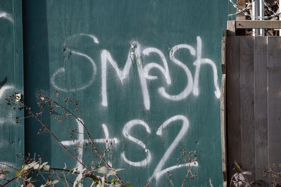 Smash Hs2 Graffiti Hs2 High Speed Editorial Stock Photo - Stock Image ...