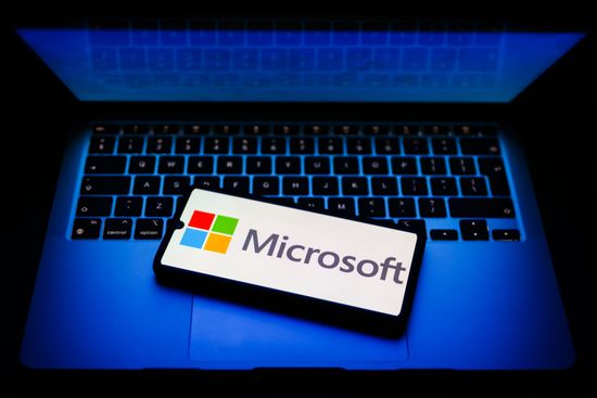 Microsoft Logo Displayed On Mobile Phone Editorial Stock Photo - Stock ...