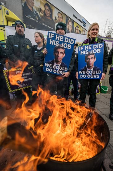 Picket Line Unison Ambulance Crew Outside Editorial Stock Photo - Stock ...