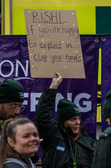 Picket Line Unison Ambulance Crew Outside Editorial Stock Photo - Stock ...