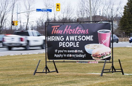 Job Board Seen Outside Tim Hortons Editorial Stock Photo - Stock Image ...