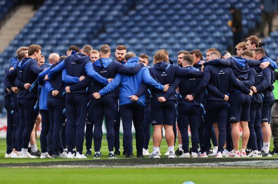 Scotland Vs Wales Scotland Team Huddle Editorial Stock Photo - Stock ...