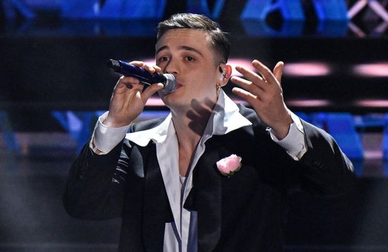 Italian Singer Olly Performs During Sanremo Editorial Stock Photo ...