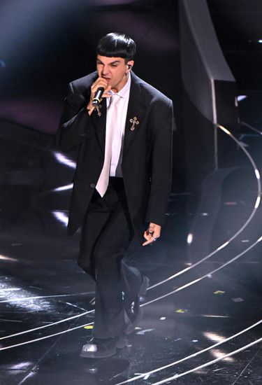 Italian Singer Sethu Performs During Sanremo Editorial Stock Photo ...