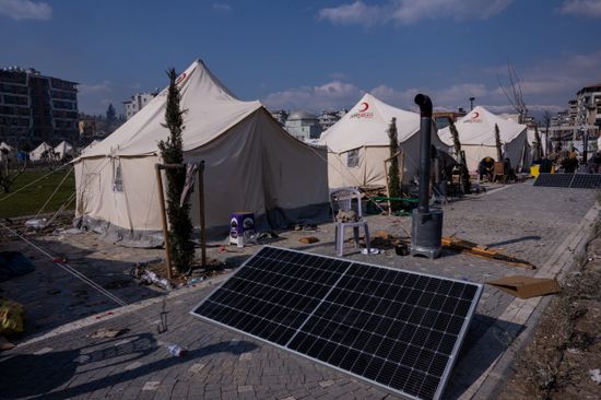 Solar Panels Recharge Mobile Phones Tents Editorial Stock Photo - Stock ...