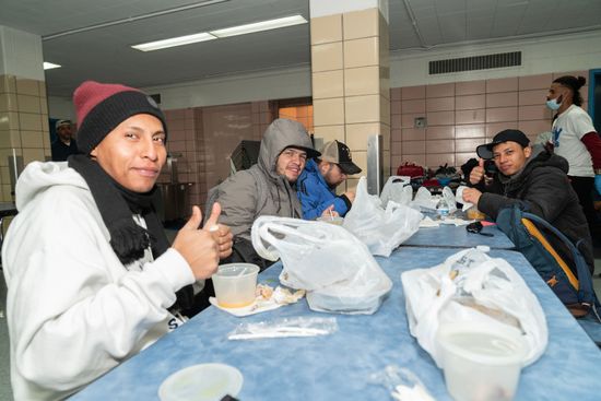 Asylum Seekers Having Hot Meals Mayor Editorial Stock Photo - Stock ...