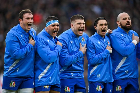 Italy Rugby Players Sing National Anthem Editorial Stock Photo - Stock ...