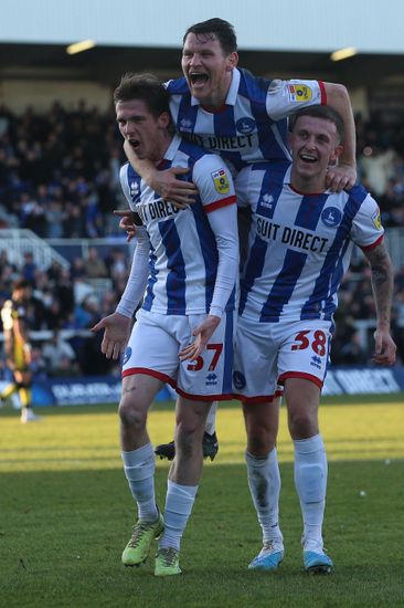 Hartlepool Uniteds Daniel Dodds Celebrates After Editorial Stock Photo ...
