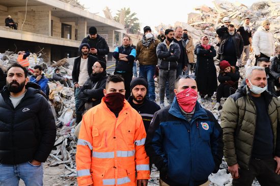 People On Rubbles Collapsed Building After Editorial Stock Photo ...