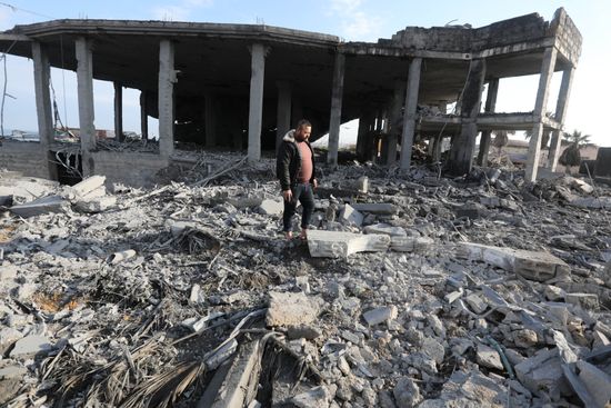 Palestinians Inspect Destroyed Site After Being Editorial Stock Photo ...