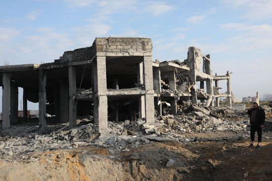 Palestinians Inspect Destroyed Site After Being Editorial Stock Photo ...