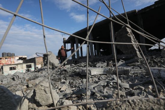 Palestinians Inspect Destroyed Site After Being Editorial Stock Photo ...