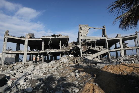 Palestinians Inspect Destroyed Site After Being Editorial Stock Photo ...