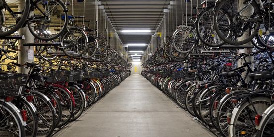 Very Many Bikes Bike Parking Garage Editorial Stock Photo - Stock Image ...