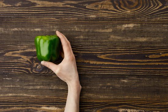 Overhead View Fresh Green Bell Pepper Editorial Stock Photo - Stock ...