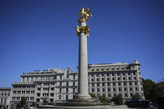Tawisuplebis Moedani Freedom Square Column Statue Editorial Stock Photo ...