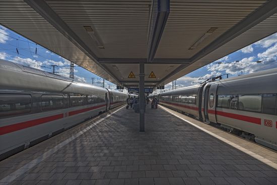 Two Stopping Ice Trains Intercityexpress Platform Editorial Stock Photo ...