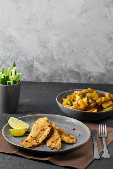 Plate Fried Breaded Hake Fillet Spice Editorial Stock Photo - Stock ...