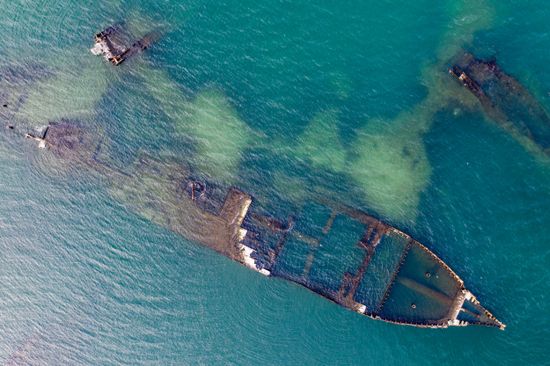 Aerial View Ship Graveyard Black Sea Editorial Stock Photo - Stock ...