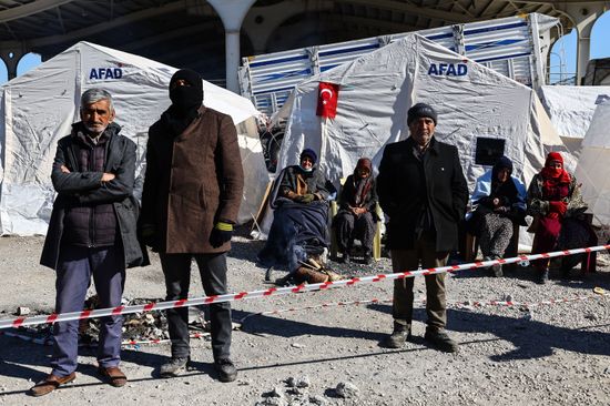 People Stand Behind Cordon Front Tents Editorial Stock Photo - Stock ...