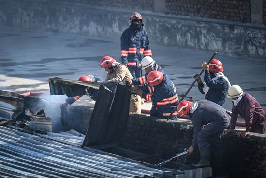 Fire Fighters Seen Trying Douse Off Editorial Stock Photo - Stock Image ...