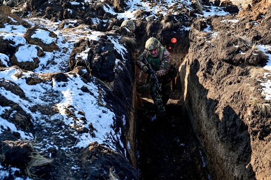 Armed Soldier Practises Search Enemy Trenches Editorial Stock Photo ...