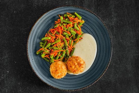 Top View Meatballs Breading Served Green Editorial Stock Photo - Stock ...