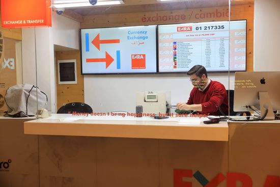 Teller Counts Banknotes Foreign Exchange Office Editorial Stock Photo ...